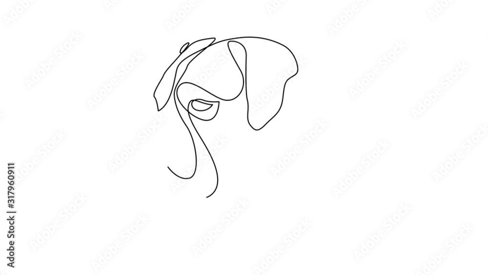 Self drawing simple animation of single continuous one line drawing ...