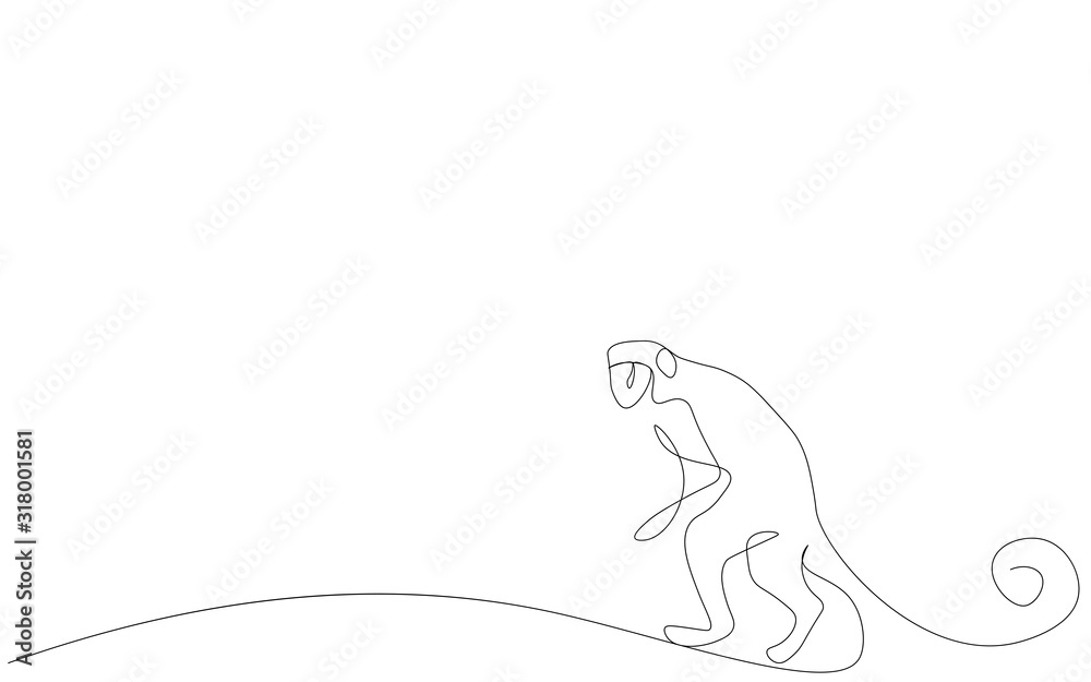 Monkey continuous line drawing vector illustration Stock Vector | Adobe ...