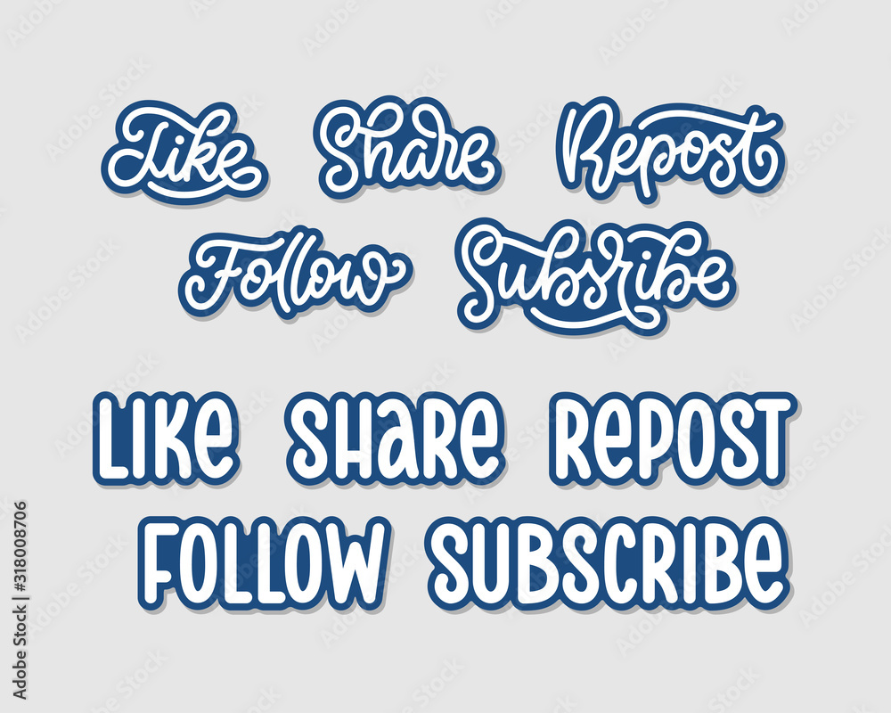 Social media slogans stickers typography. Vector illustration. Stock ...