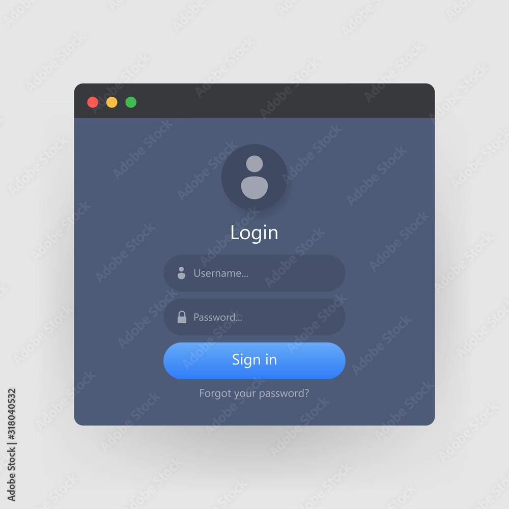 Login form icon. Login form page. Vector illustration. Stock Vector ...