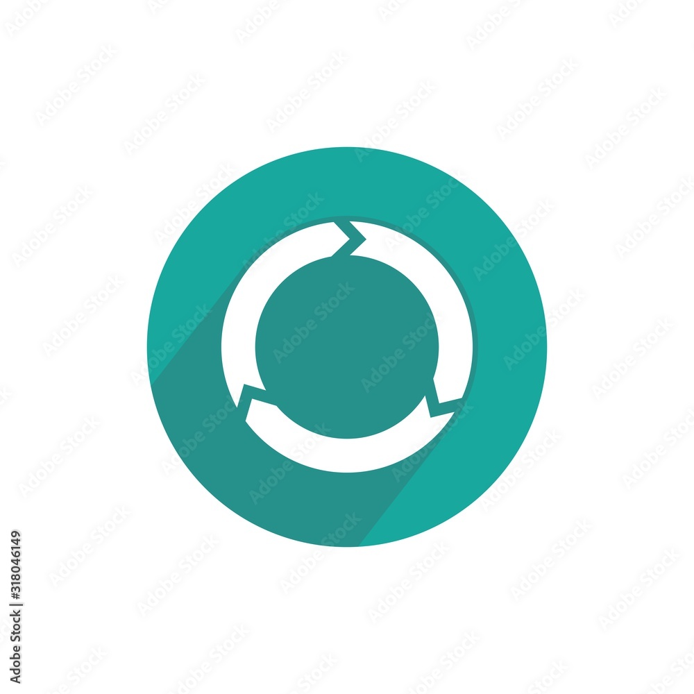 Round cyclic sequential process vector icon isolated on white ...