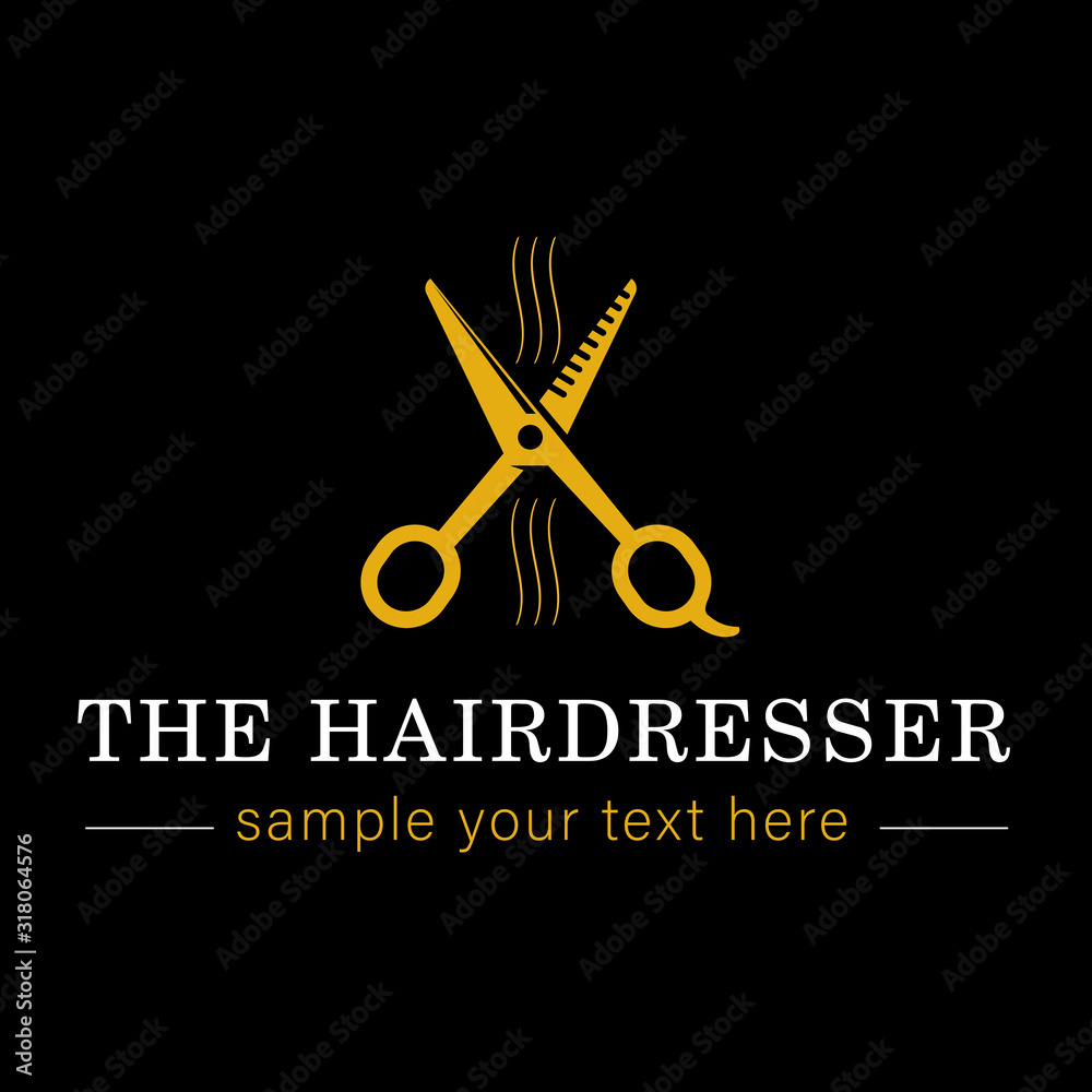 Scissors vector logo design template. Hair salon logo with scissors ...