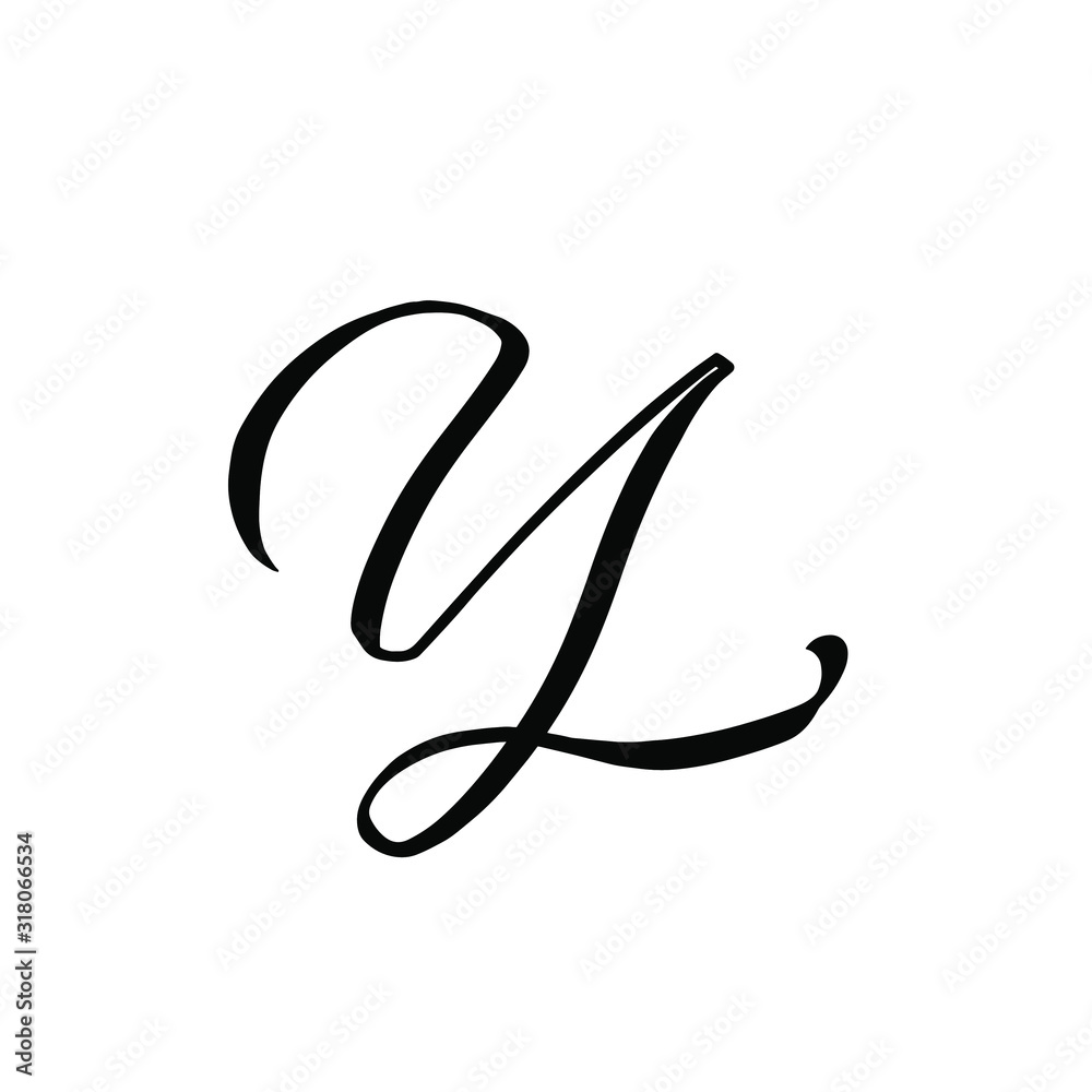 Y letter brushstyle handwritten vector isolated Stock Vector | Adobe Stock