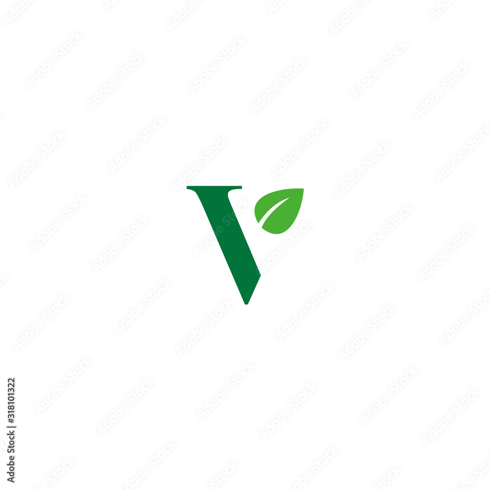 V Leaf logo design vector Stock Vector | Adobe Stock