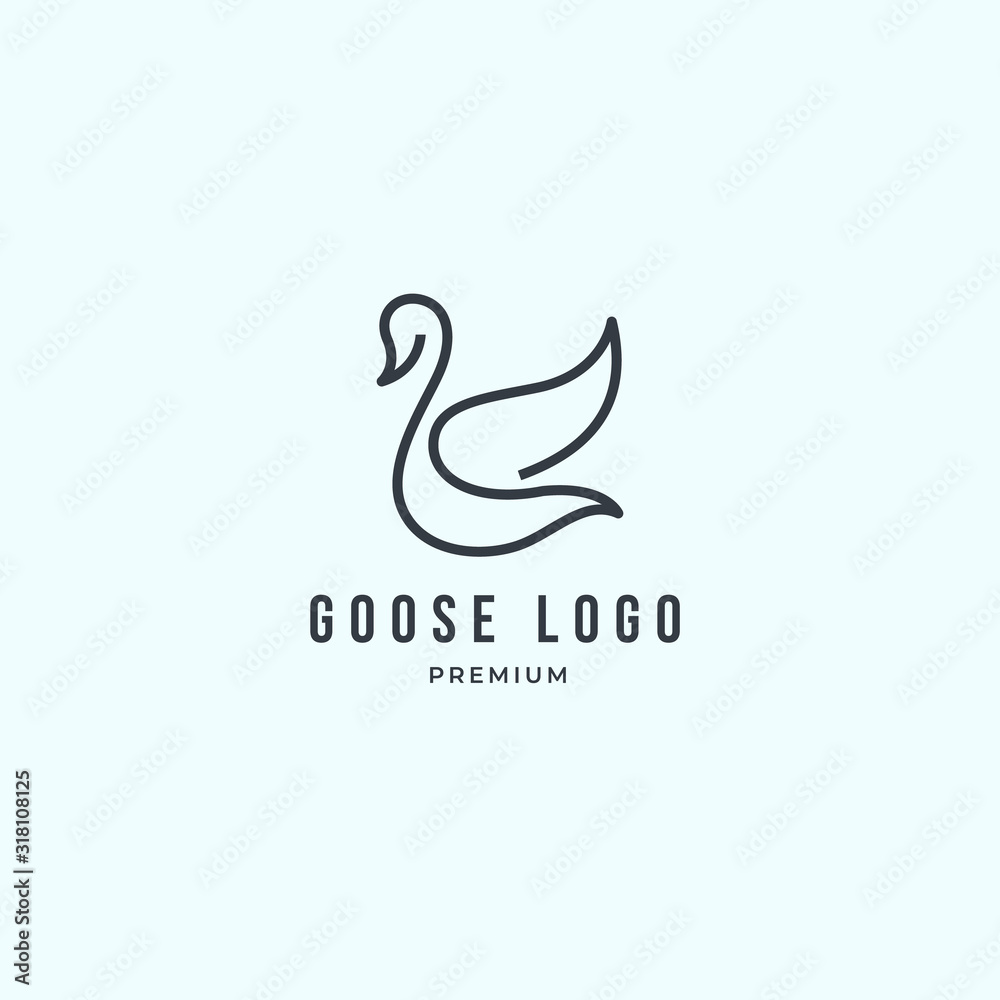 duck goose logo icon vector illustration hipster stock for cafe and ...