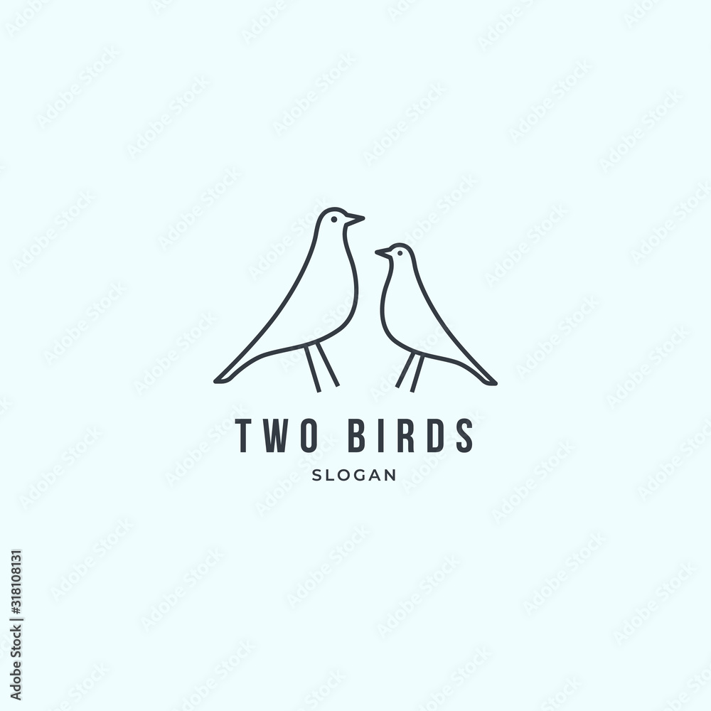 Two Birds Clipart Black And White