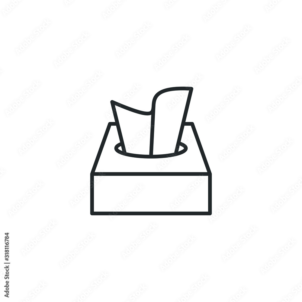 Tissue box icon template color editable. Tissue box symbol vector sign ...
