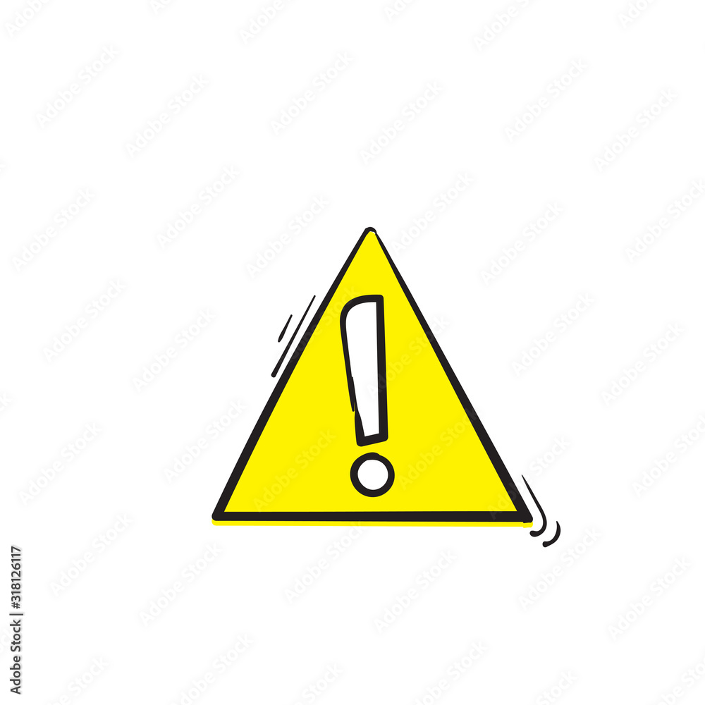 hand drawn hazard warning symbol. Warning icon and sign of danger ...