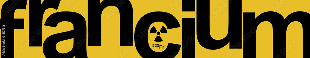 Francium, extremely radioactive. A chemical element with the symbol Fr ...