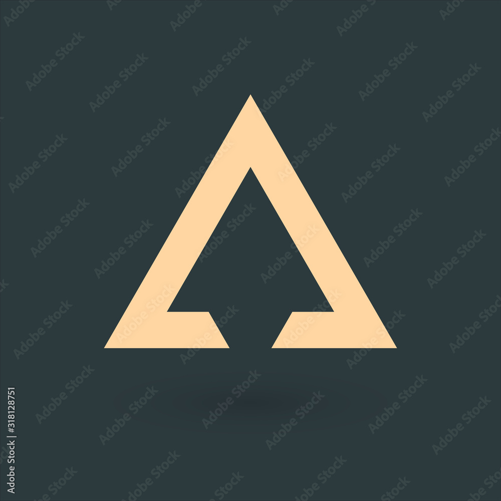 Geometric triangle pyramid logo design. business icon of company ...