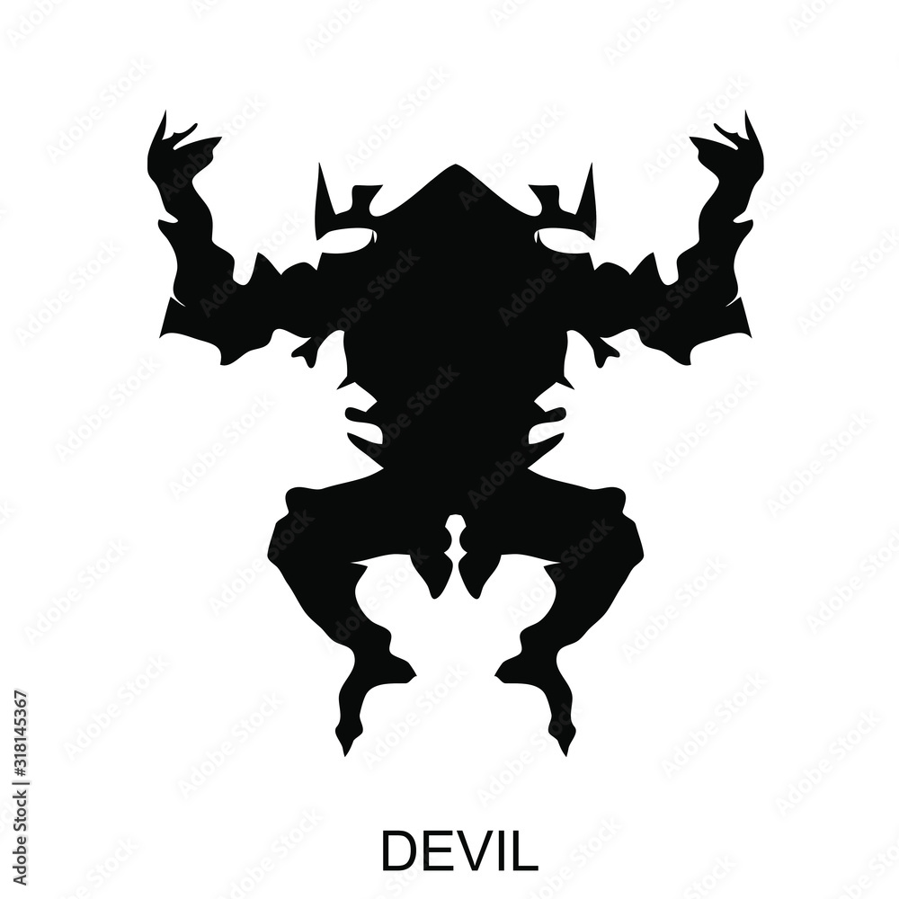 Devil sign icon. Sinister style, satanic modern design. Logo of death ...