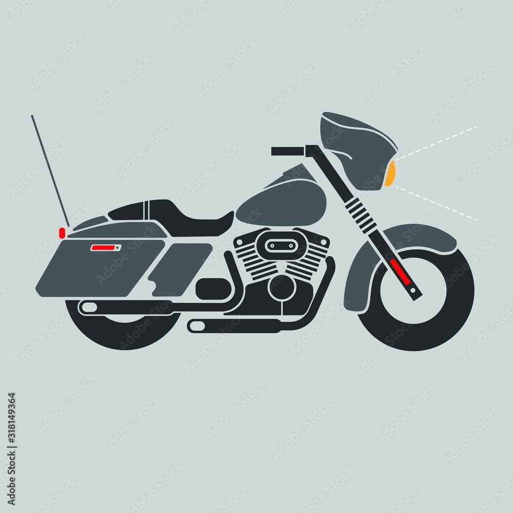 harley davidson motorcycle EVO engine.vector.illustration. Stock Vector ...
