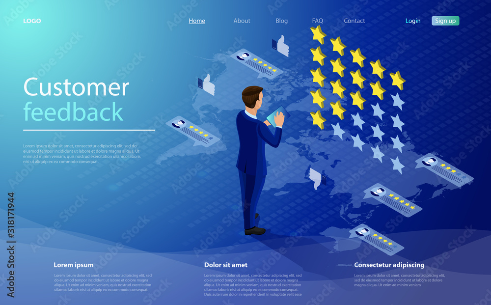 Feedback or rating concept. Client make a review or feedback ...