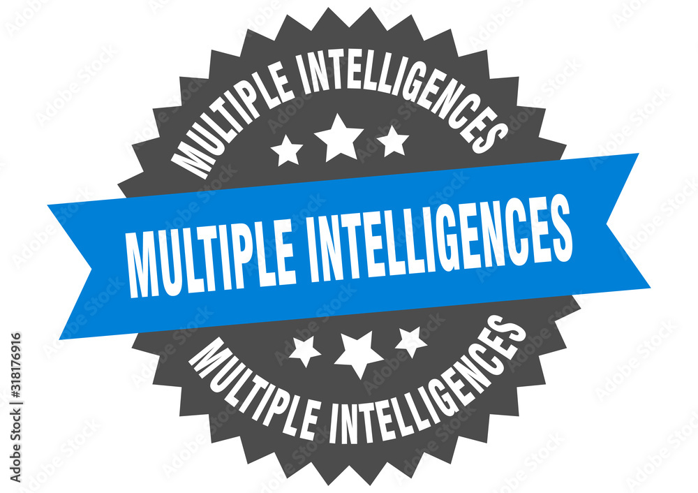 multiple intelligences sign. multiple intelligences circular band label ...