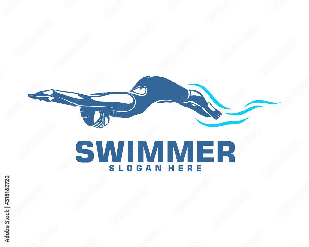 Swimming logo designs vector, Creative Swimmer logo Vector Stock Vector ...
