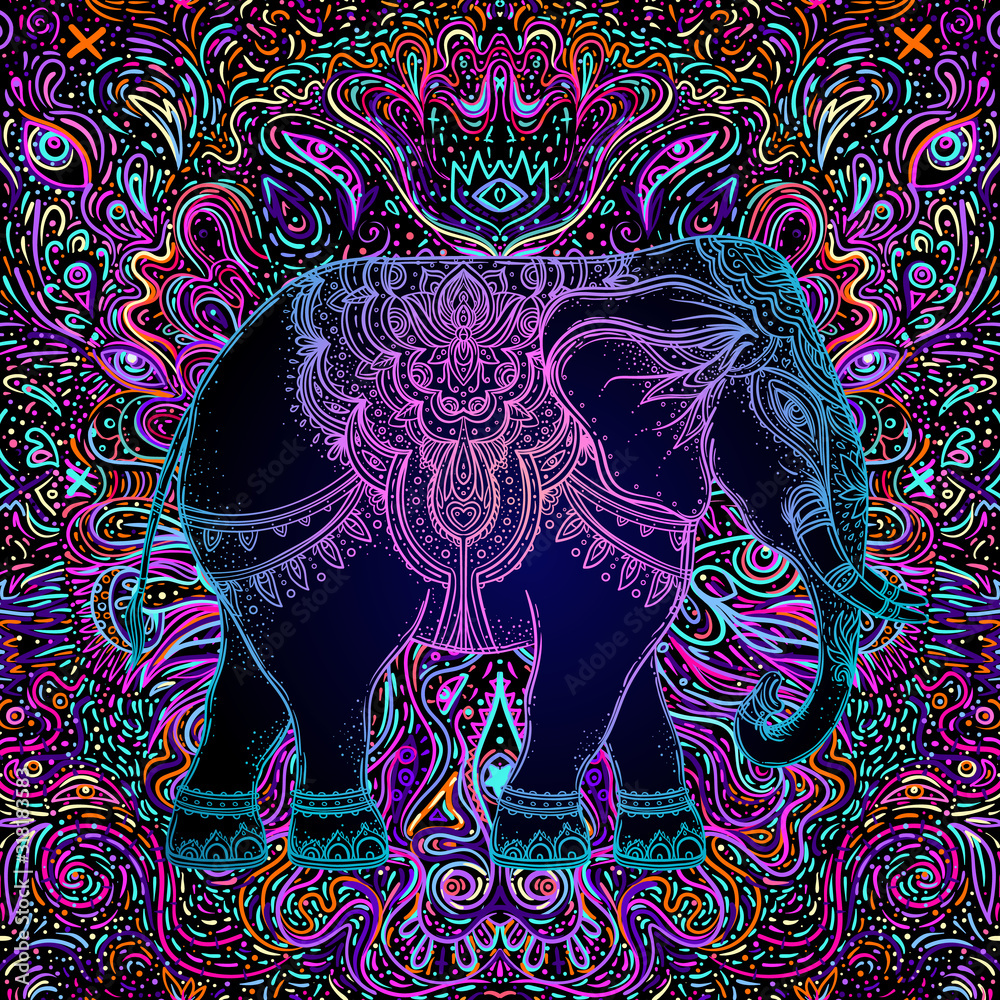 Colorful Tribal Elephant Wallpaper