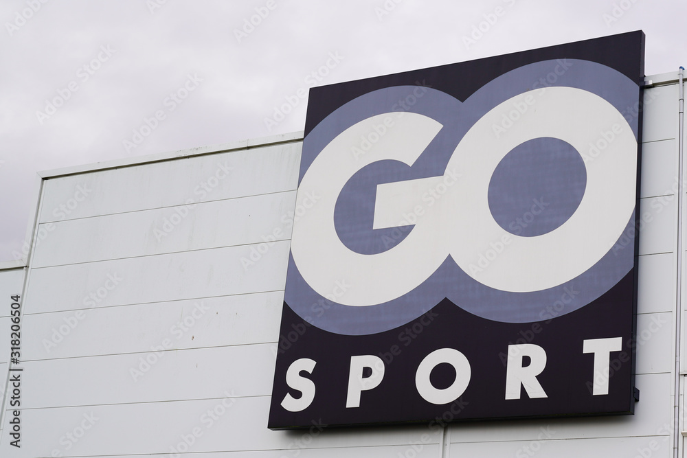 Go Sport logo black grey store Company signboard shop sign Stock Photo ...