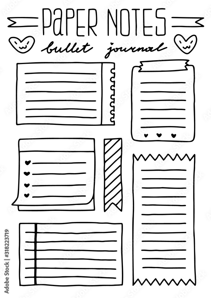 Set of Cute Hand drawn Doodle Banners and Ribbons isolated on white ...