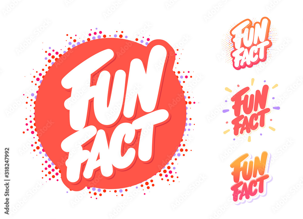Poster Fun fact. Vector lettering set. – Wall Art | UkPosters