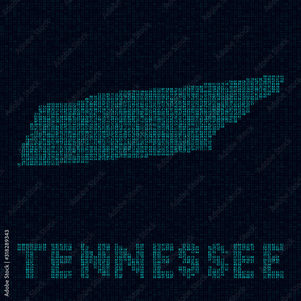 Tennessee tech map. Us state symbol in digital style. Cyber map of ...