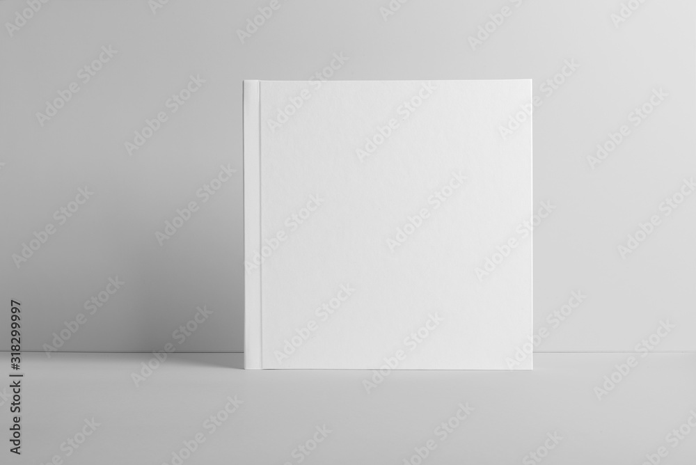 Blank square brochure magazine mockup template isolated on grey, with ...