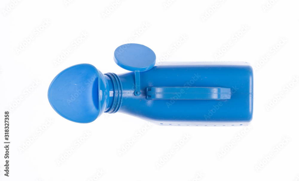 blue plastic hospital urinal isolated on white background Stock Photo ...
