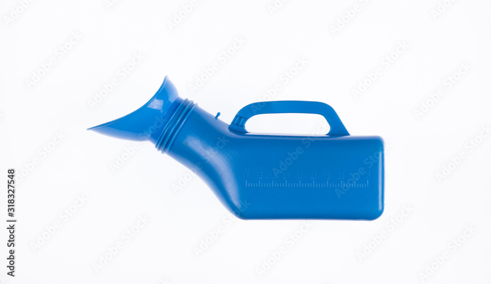 blue plastic hospital urinal isolated on white background Stock Photo ...