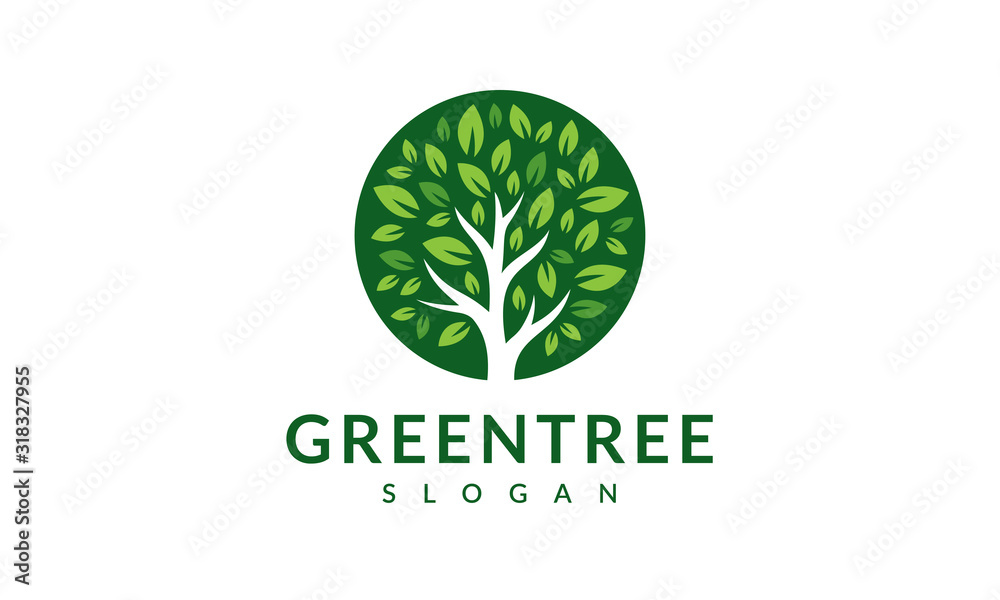 Green Tree Logo Stock Vector | Adobe Stock