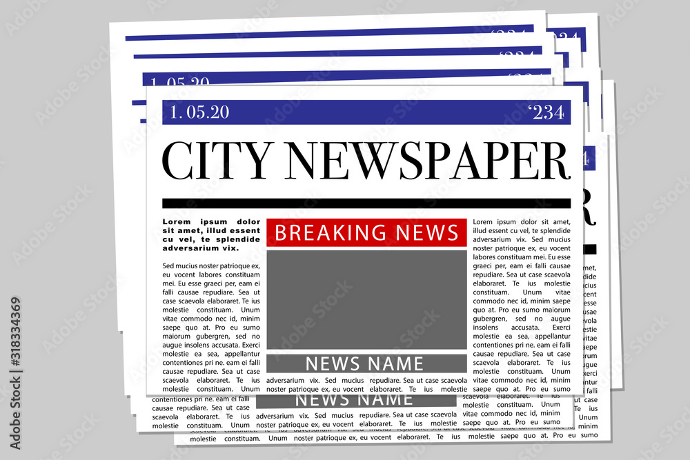 newspaper pack mock up blank page vector Stock Vector | Adobe Stock