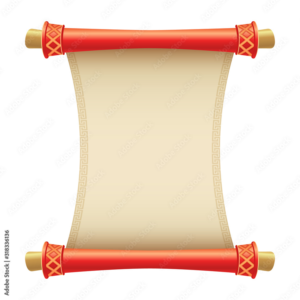 Ancient Chinese scroll illustration with place for your text. Eps10 ...