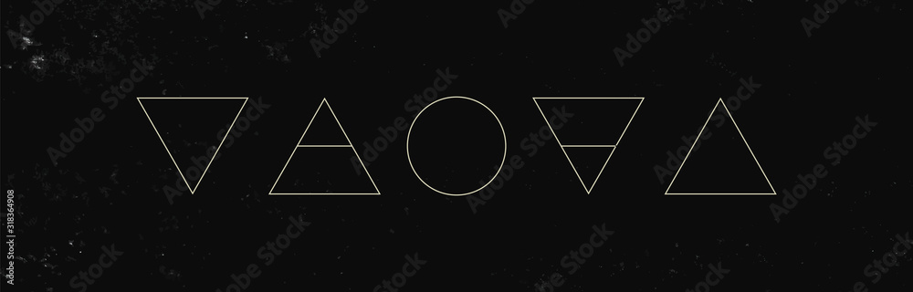 Alchemy symbols isolated on dark background. Magic vector decorative ...