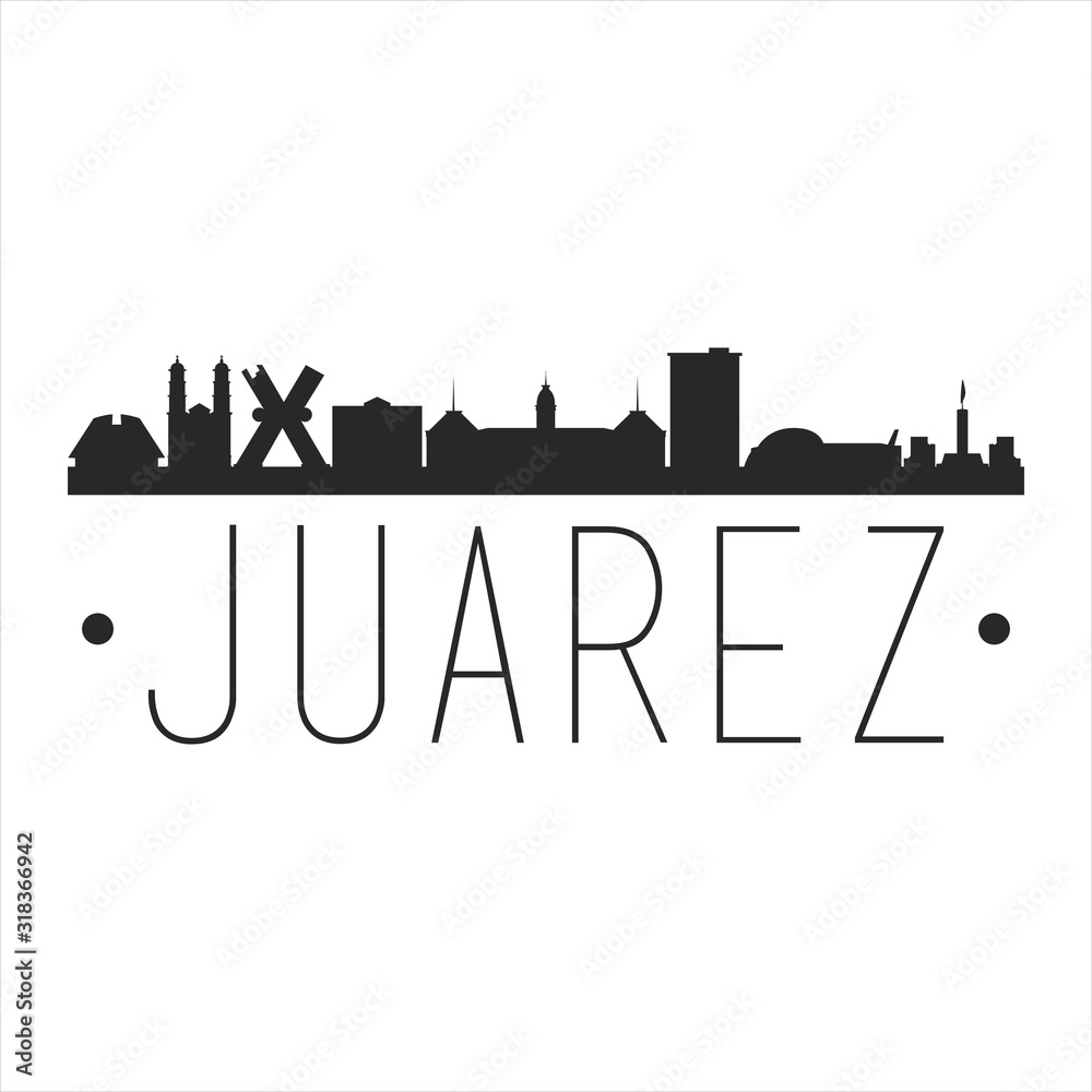 Ciudad Juarez Mexico. City Skyline. Silhouette City. Design Vector ...