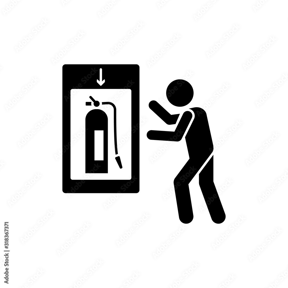 Emergency, fire, man icon. Simple pictogram of human and fire icons for ...
