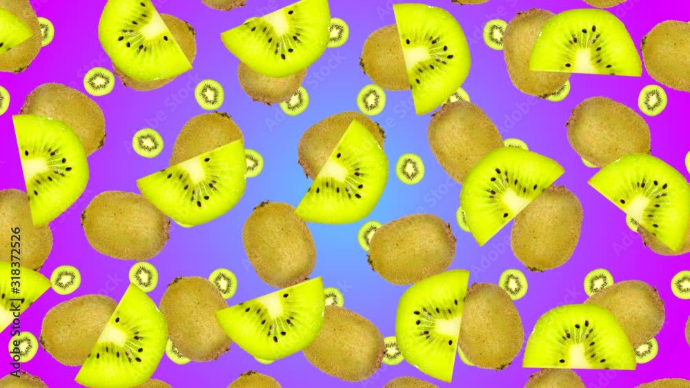 Abstract animated high quality 4K background with fruits moving ...