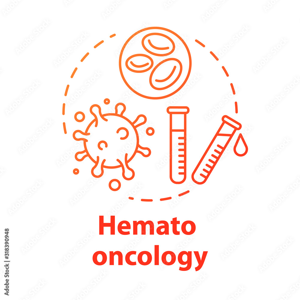 Hemato oncology concept icon. Diagnosis, treatment and prevention of ...