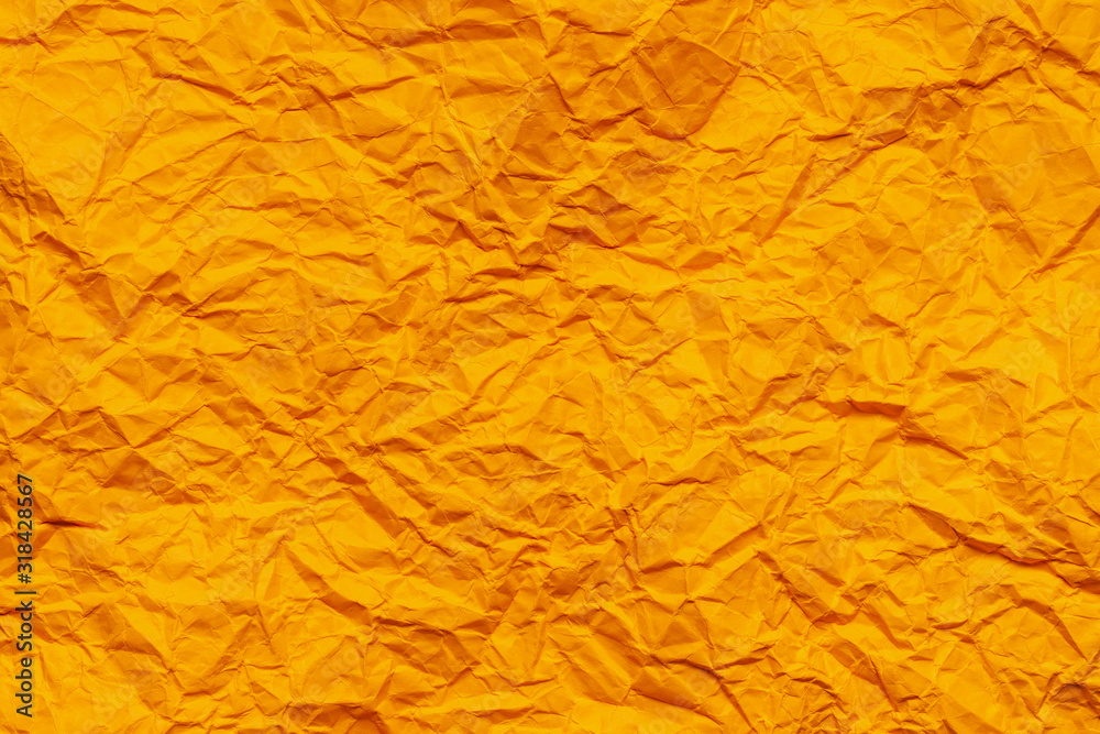 Orange crumpled paper background or texture in detail Stock Photo ...