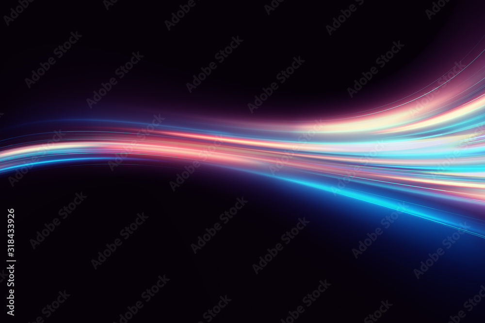 Light speed zoom travel in Deep space background 3d illustration. Stock ...