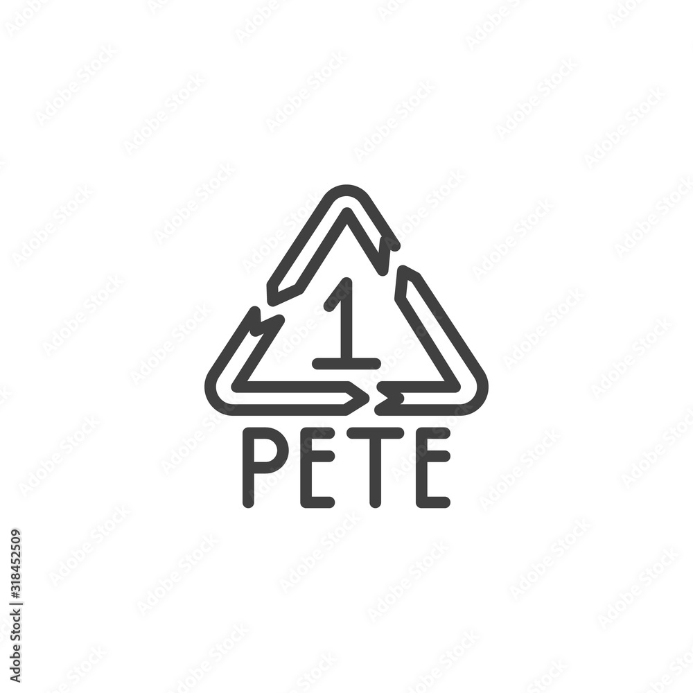 Polyethylene terephthalate line icon. linear style sign for mobile ...