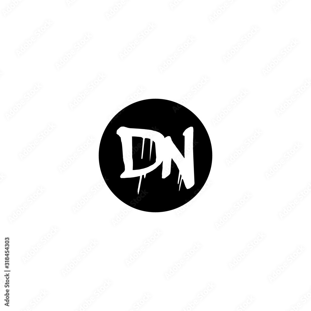 Initial DN letter drip template design Stock Vector | Adobe Stock