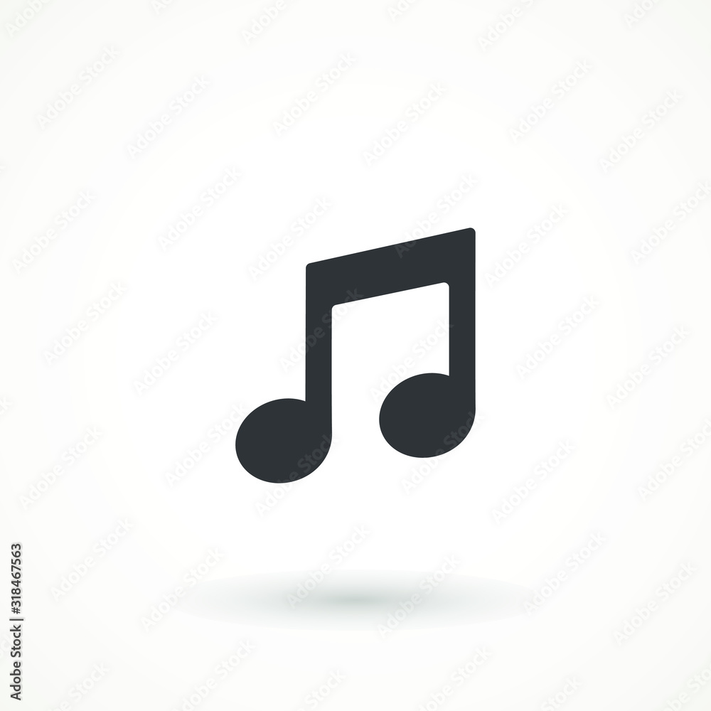Music note icon in trendy flat style isolated on background. Music note ...