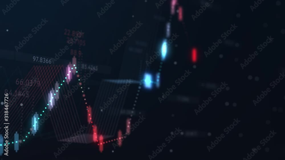 Trader analysis on information paper chart. Business diagram animation ...