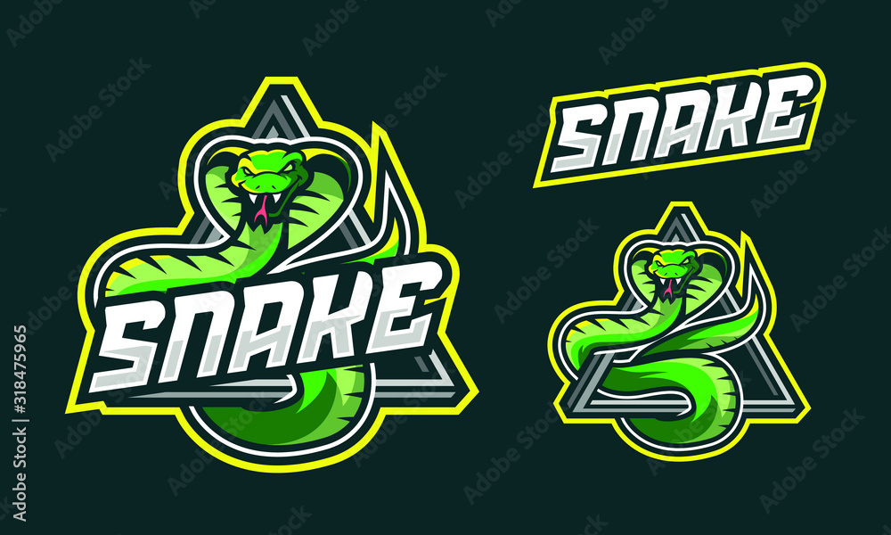 Snake mascot logo design for sport/ e-sport logo design isolated on ...
