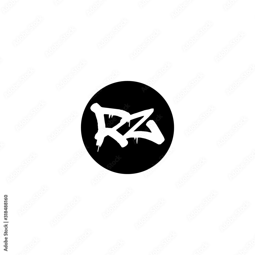 Initial RZ letter drip template design Stock Vector | Adobe Stock