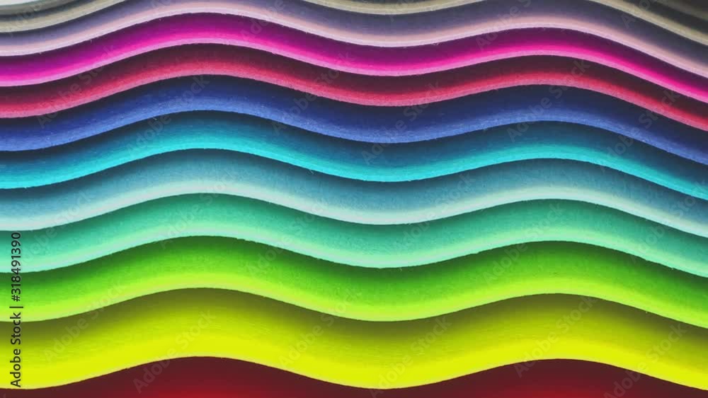Vidéo Stock Colorful wave bending paper animation. Abstract 4K 3D ...
