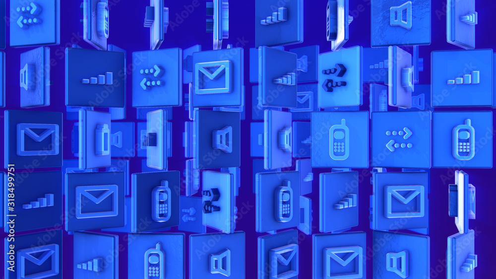 Blue square pc multiscreen rotation symbols Stock Illustration | Adobe ...