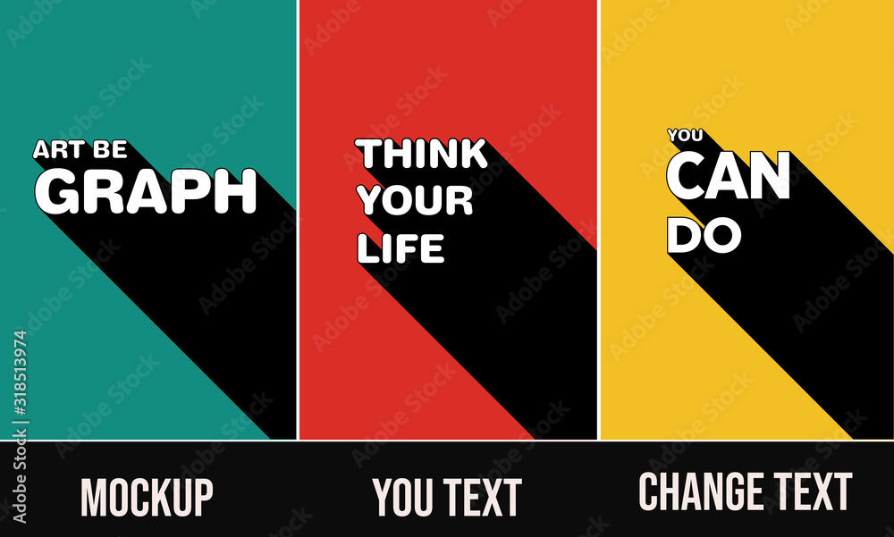 poster template set 3D Text Effect Mockup posters you can change text ...