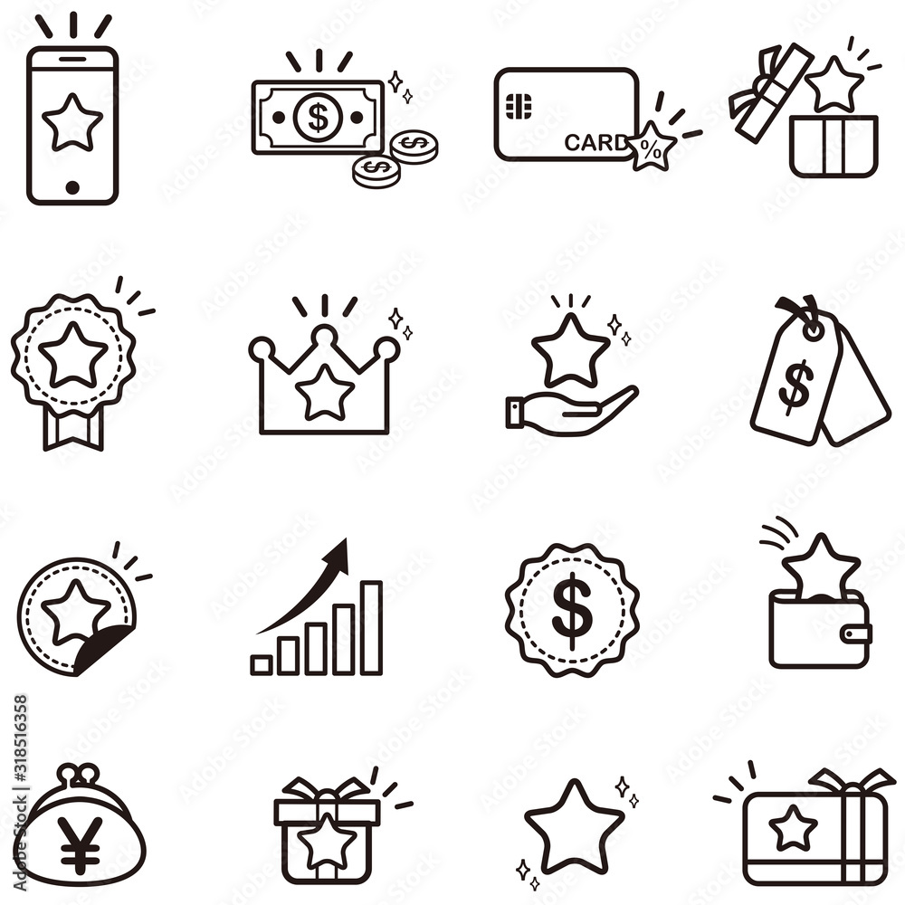 Loyalty Program vector icons set Stock 벡터 | Adobe Stock