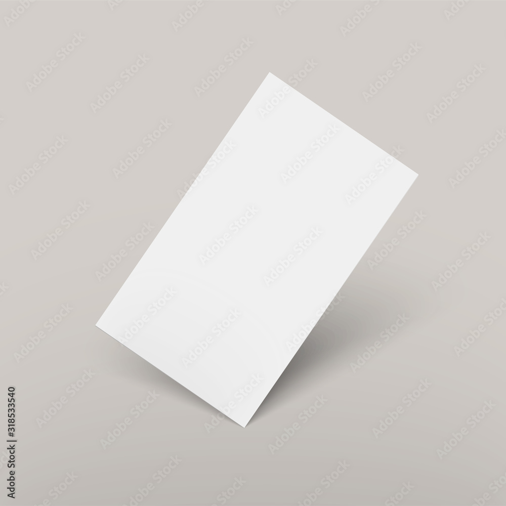 Blank paper card mock up with shadow on transparent background. Stock ...
