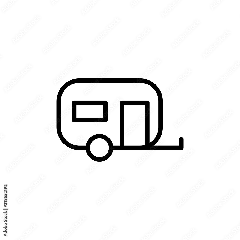 Simple caravan line icon. Stock Vector | Adobe Stock