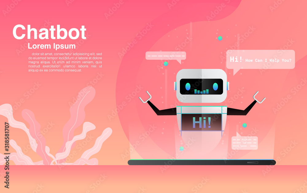 Chatbot, chatting with chatbot application, chatbot technology and ...